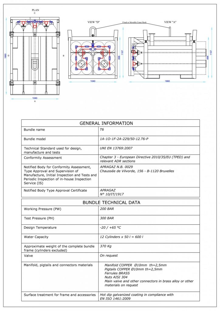 Horizontal gas cylinder bundle - PWENT